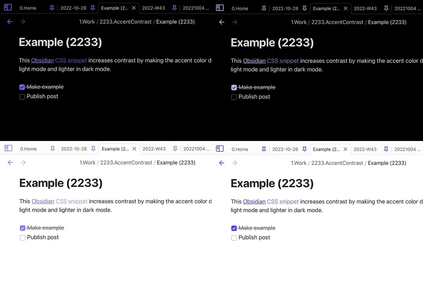 Higher contrast accent color in both light and dark modes (CSS snippet) - Share & showcase ...