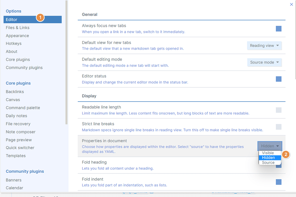 Add setting to collapse / fold Properties across all notes by default ...