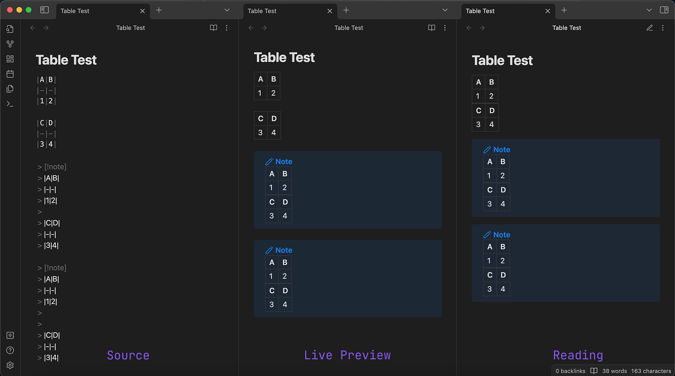 Spacing missing between tables - Bug graveyard - Obsidian Forum