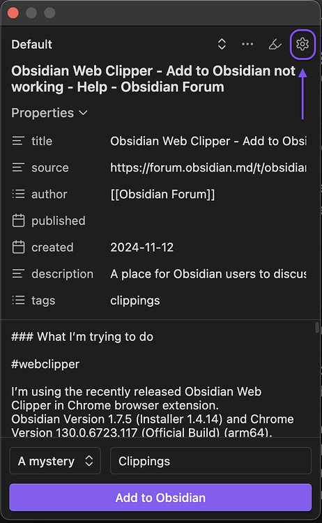 Obsidian Web Clipper - Add to Obsidian not working - Help - Obsidian Forum