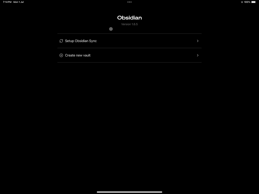 In the iPad app there is no "use Existing Vault" Option at the setup screen! - Help - Obsidian Forum