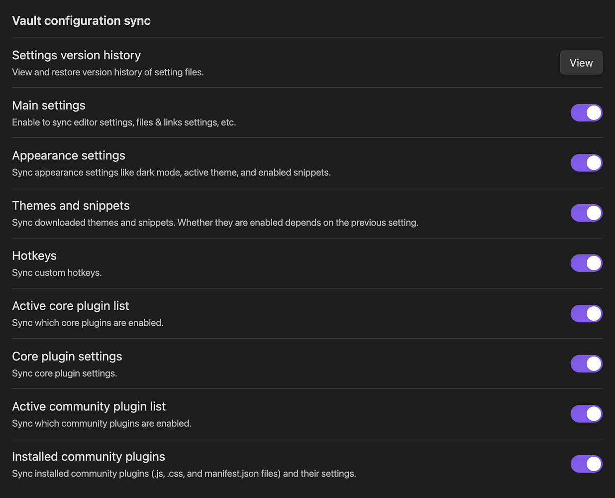 Obsidian Sync - Plugins, settings, etc - Help - Obsidian Forum