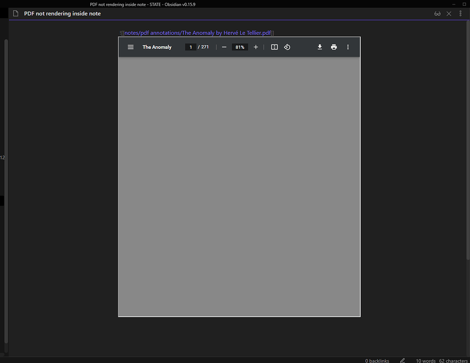 Native Pdf Reader Doesn T Render Pdf Files Bug Graveyard Obsidian Forum