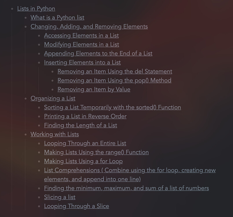 Table Of Contents Python Script Share Showcase Obsidian Forum