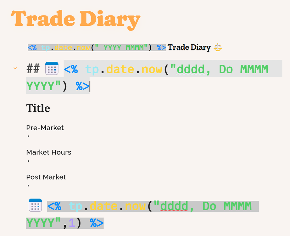 How to create a diary template with All Days Listed? - Help - Obsidian ...