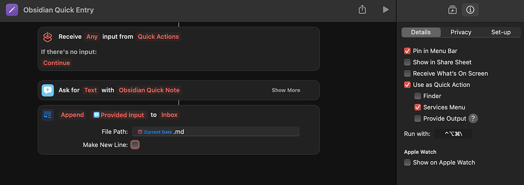 MacOS Shortcut update - Share & showcase - Obsidian Forum