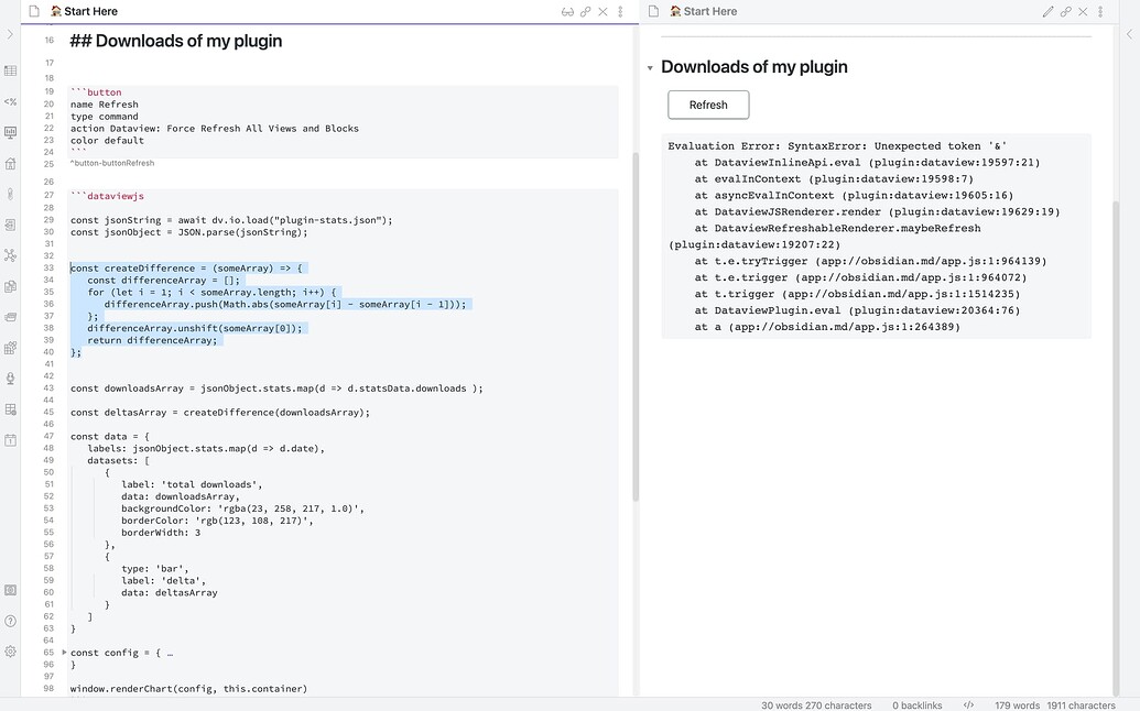 Dataviewjs block gives syntax error :-( - Help - Obsidian Forum