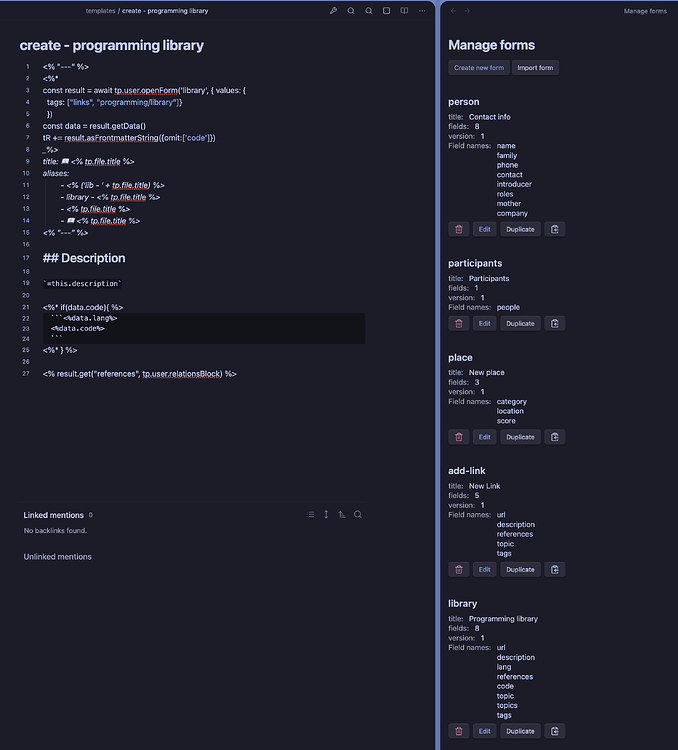 [Plugin] Modal form - integrate forms into QuickAdd, templater, etc ...