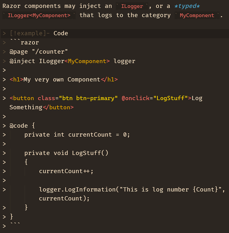Angular brackets ">" will mess live preview of codeblocks in quotes and ...