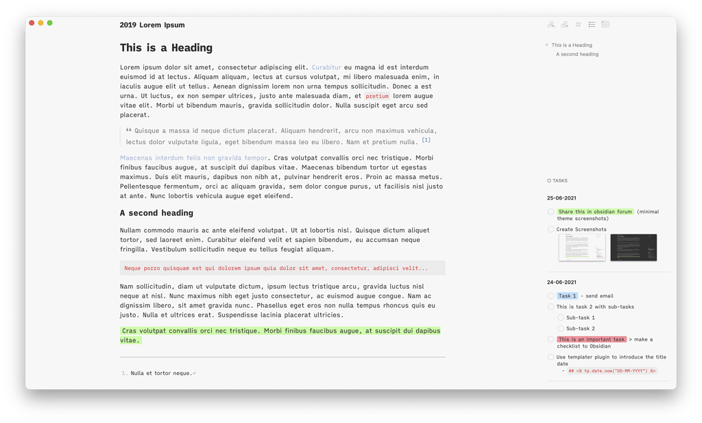 Note in (right) side pane - hotkeys, shortcuts, etc - Basement ...