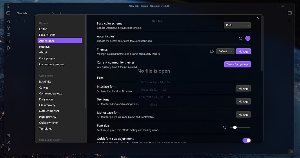 Transparency without blur effect - Custom CSS & Theme Design - Obsidian ...