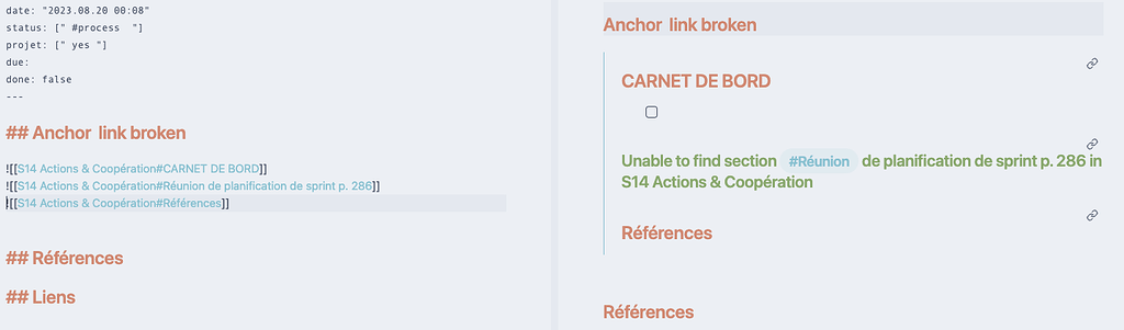 Header with accented characters create broken link when embedded in a note - Bug reports ...