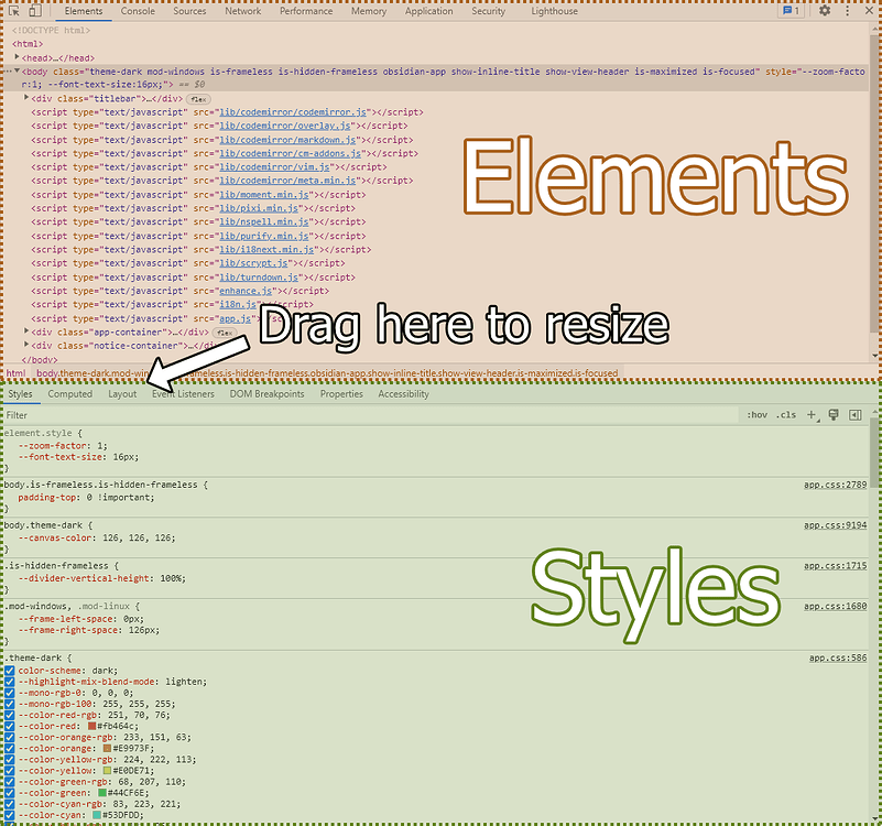 Obsidian Css Inspector Workflow Custom Css And Theme Design Obsidian Forum