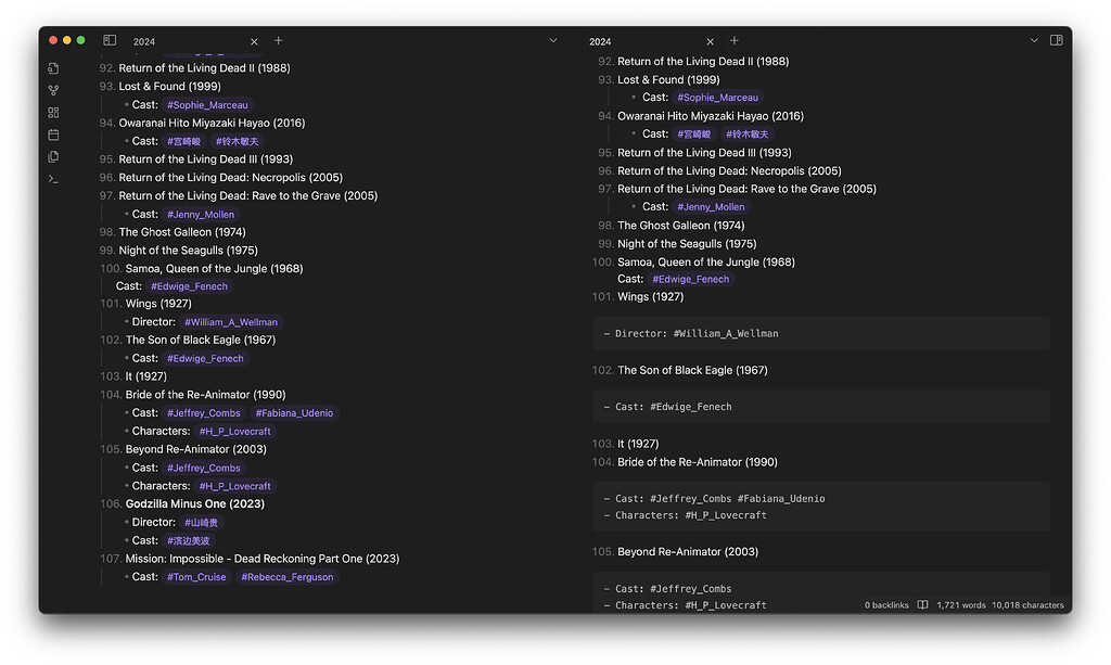 Sublists shows as indented blocks in reading view when has more than 100 lists - Bug reports ...