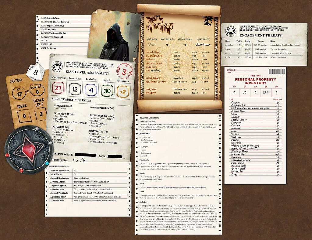 A DnD Character sheet I made using Canvas! (complete with working ...