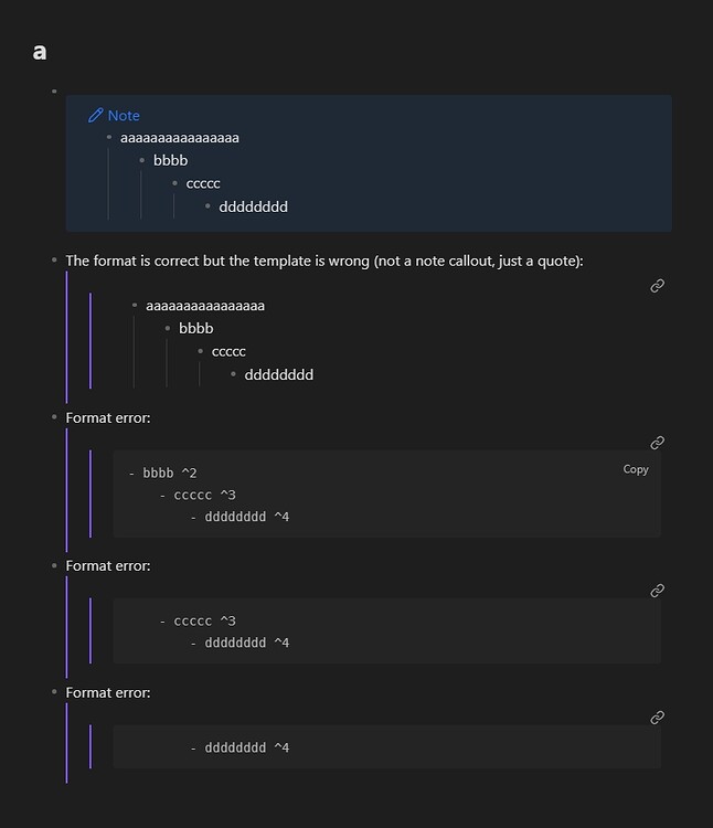 Creating Block References To Lists Within Callouts Leads To Formatting Issues Help Obsidian