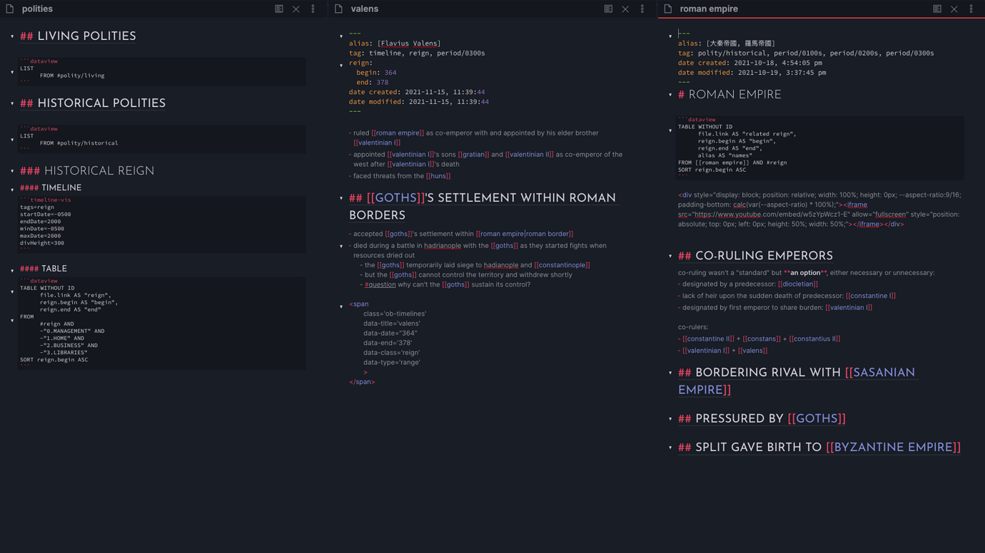 Historical timeline in Obsidian - Knowledge management - Obsidian Forum