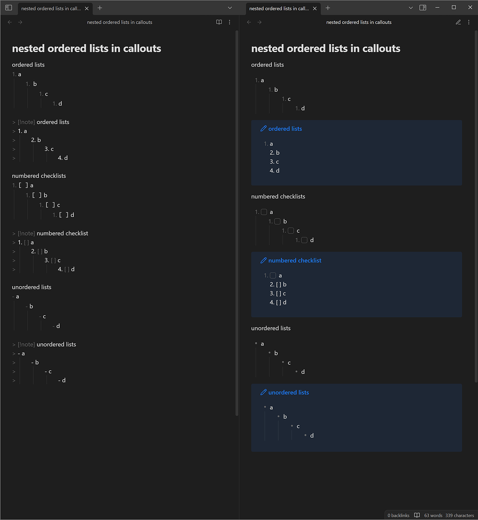 Ordered lists: Each nested level must start with "1" to be understood as a new list item - Help ...