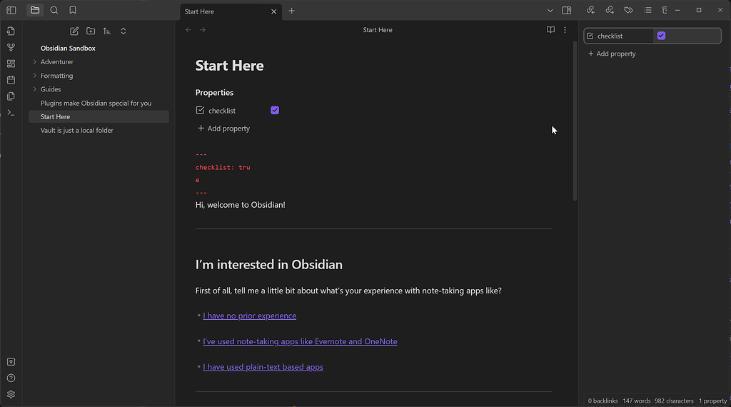 Checklist property gets created incorrectly when checked - Bug graveyard - Obsidian Forum
