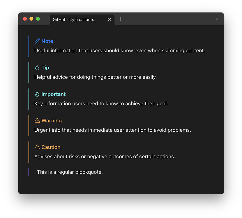 GitHub-style callouts - Share & showcase - Obsidian Forum