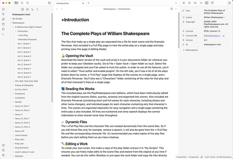 Shakespeare In Obsidian Share And Showcase Obsidian Forum
