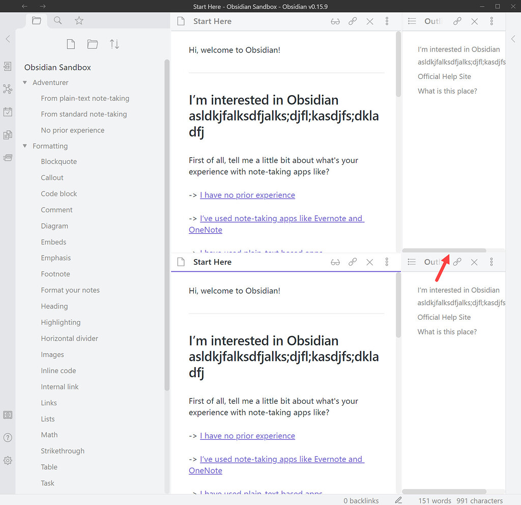 Horizontal scrollbar in outline pane is partially obscured - Bug ... Horizontal scrollbar in outline pane is partially obscured - Bug ...
