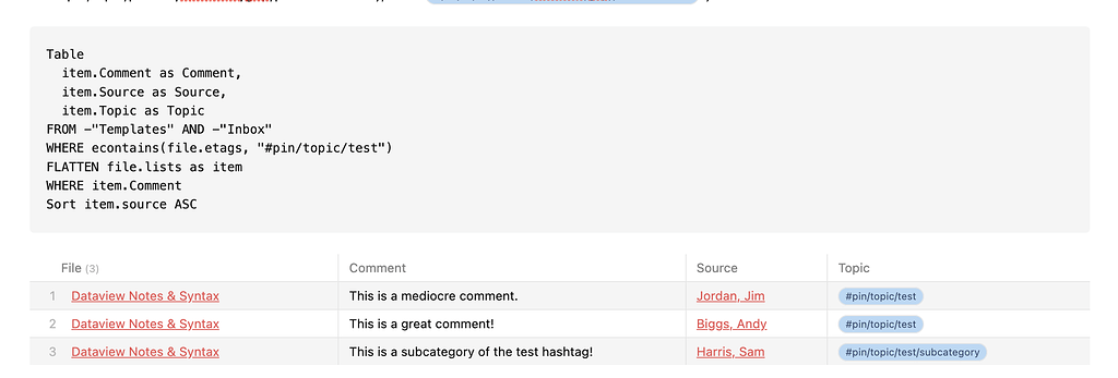 Tags & Subtags - Filtering Dataview Results to Show/Not Show Results ...