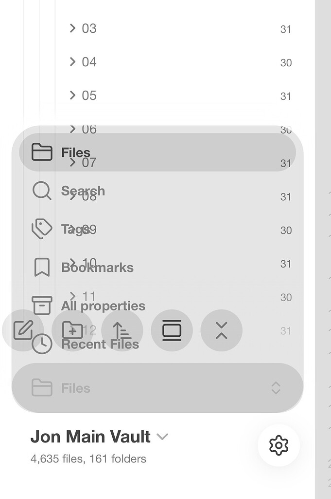 iOS File/Search/Tag/Bookmarks popup unreadable over folder list under ...