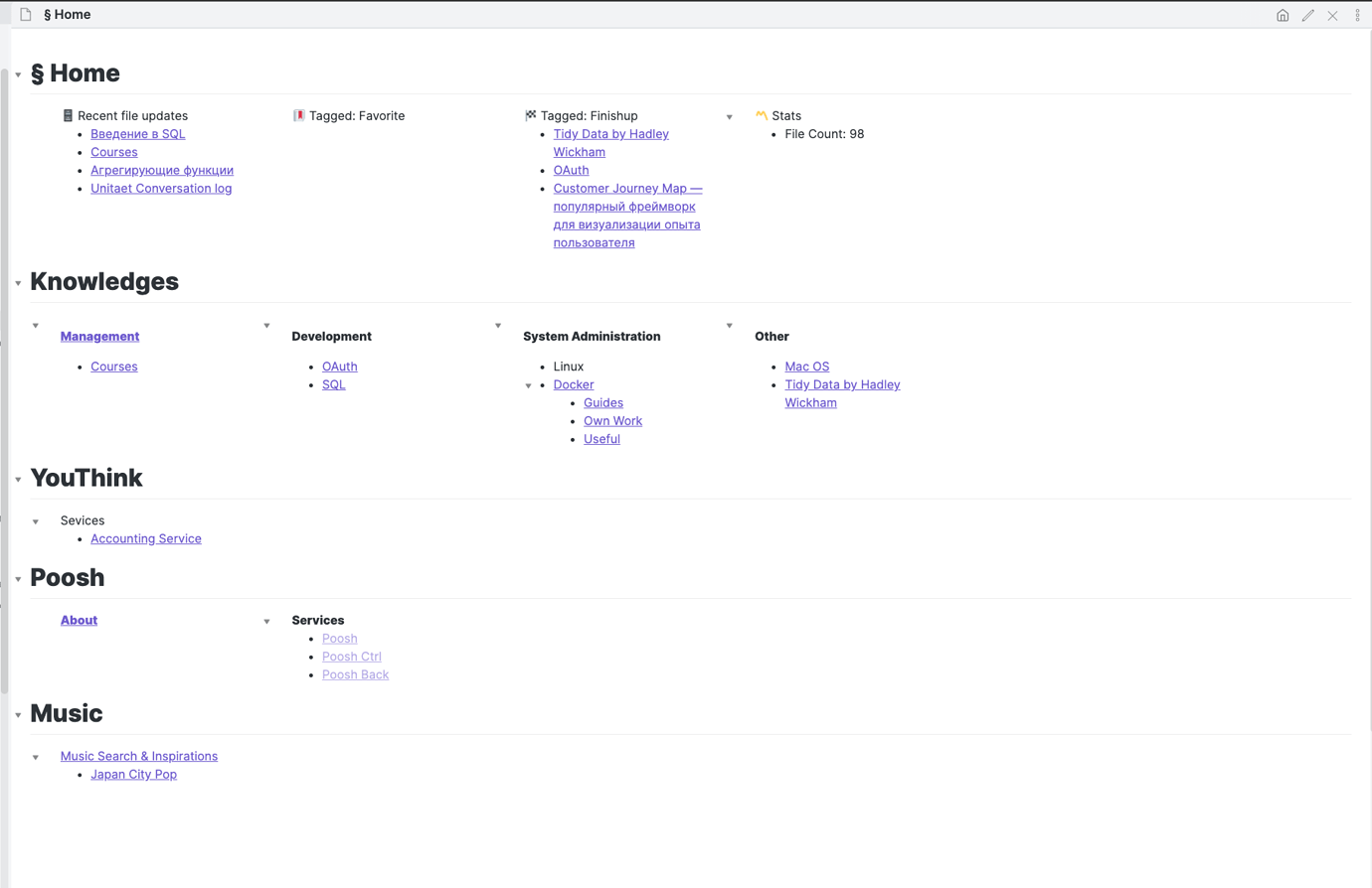 Dashboard++ — a simple organization and navigation method for Obsidian ...