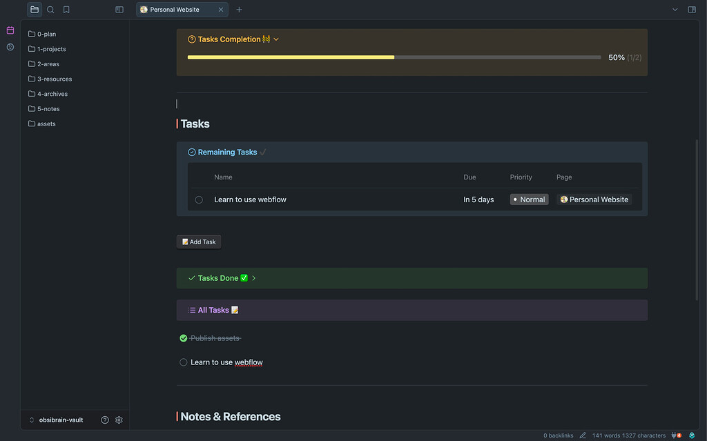 I created an all-in-one productivity template for Obsidian: Task ...