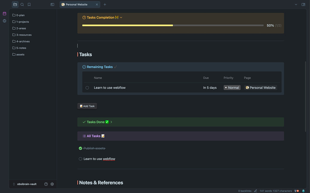 I created an all-in-one productivity template for Obsidian: Task ...