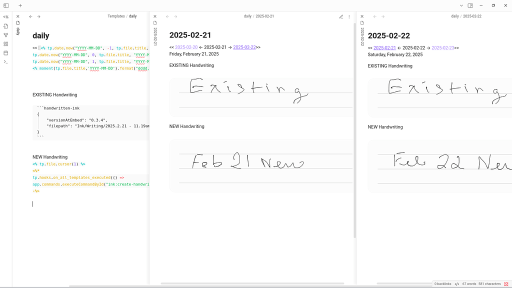Daily Template with Handwritten notes (Ink): Existing + New - Share ...