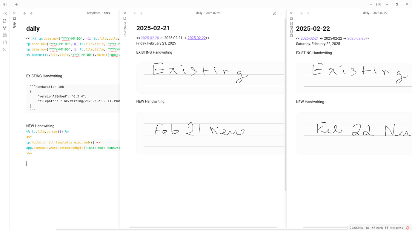 Daily Template with Handwritten notes (Ink): Existing + New - Share ...
