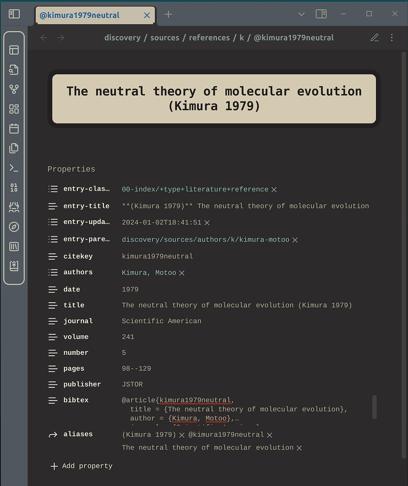 Bibliosidian: Native (Obsidian-first) Bibliographic Reference Graph ...