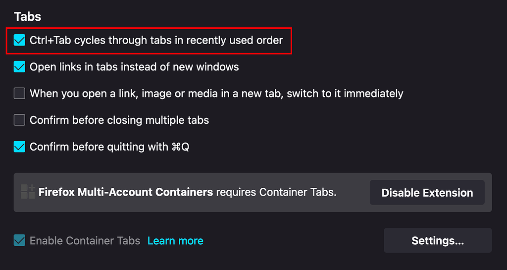 Option To Cycle Through Tabs In Recently Used Order Feature Res 