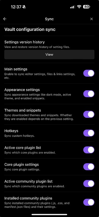 Obsidian Sync - Plugins, settings, etc - Help - Obsidian Forum