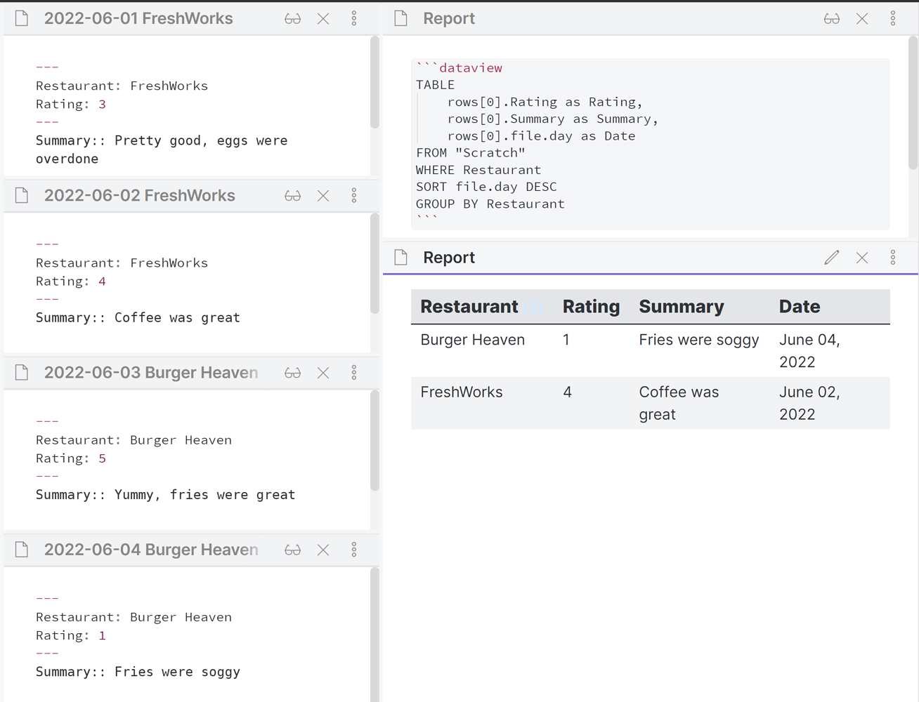 Dataview Table Showing Most Recent Note Help Obsidian Forum