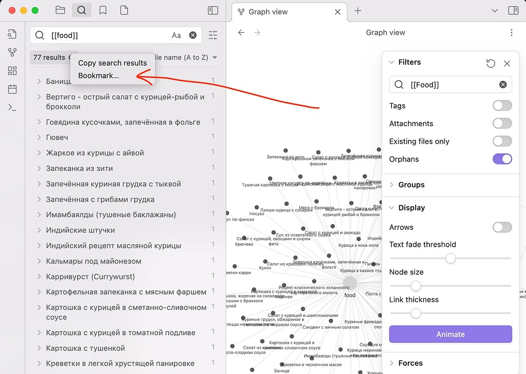 Add 'Open results in Graph view' to the Search results menu - Feature requests - Obsidian Forum
