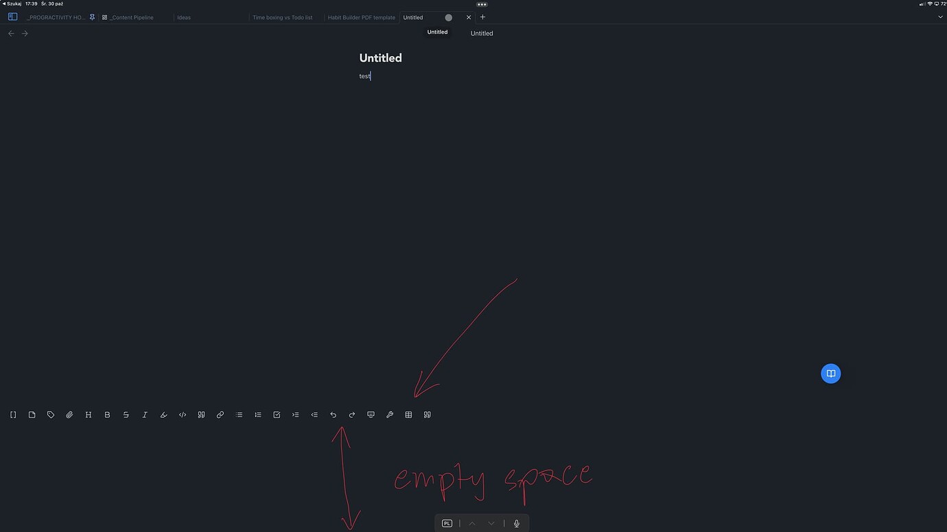 Toolbar Glitch When Using External Display and Keyboard on iPad with Obsidian - Bug graveyard ...