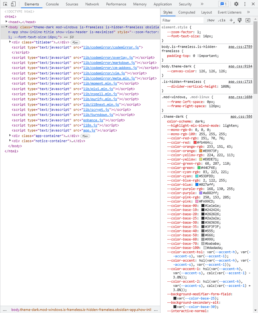 Obsidian Css Inspector Workflow Custom Css And Theme Design Obsidian Forum 