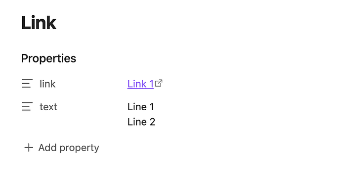 Only first line is rendered when a multi-line text property contains ...