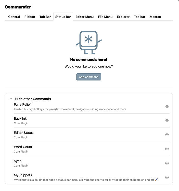 Reorder Status Bar Items - Feature archive - Obsidian Forum