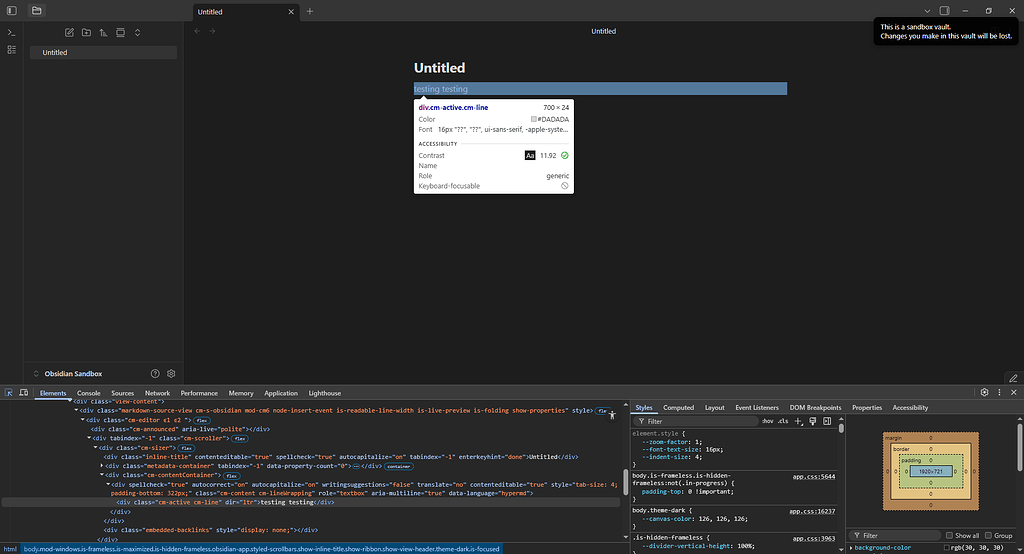 Can't inspect elements in v1.11 dev tools - Bug reports - Obsidian Forum