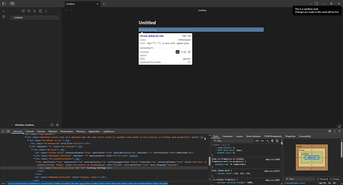Can't inspect elements in v1.11 dev tools - Bug reports - Obsidian Forum