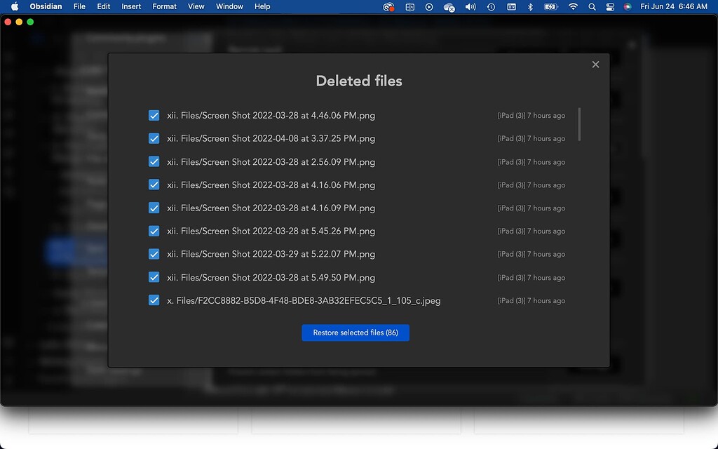 Obisidan Sync + iPad low storage = Cache issue = deleted files? - Bug graveyard - Obsidian Forum