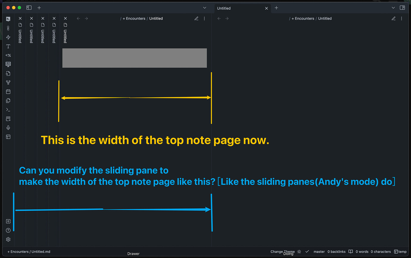 Obsidian - 1.0 The width of the top note page is narrow - Bug graveyard ...