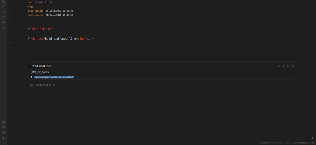 Have both bold and underline at the same time in (live) editor mode ...