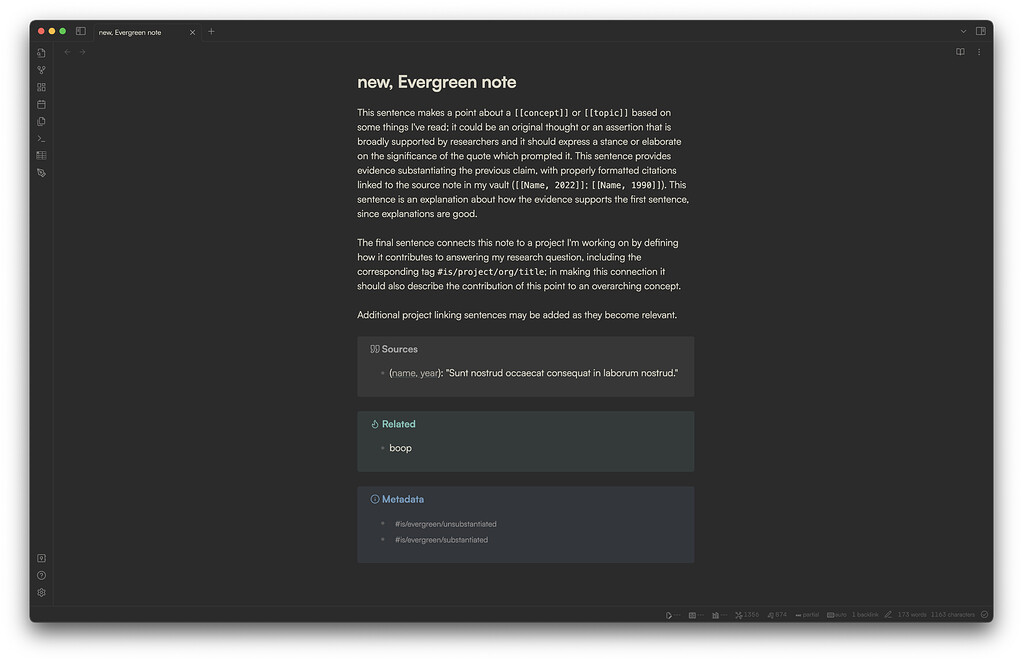 My evergreen note template - Share & showcase - Obsidian Forum