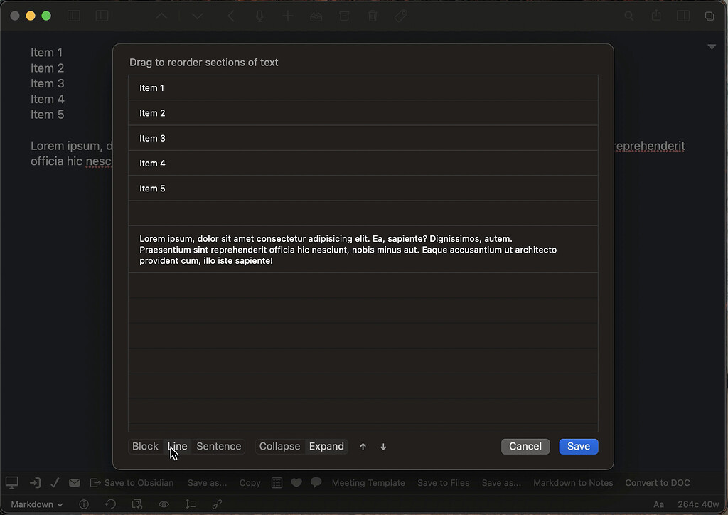 Ability to click and arrange lines or blocks of text - Feature requests ...