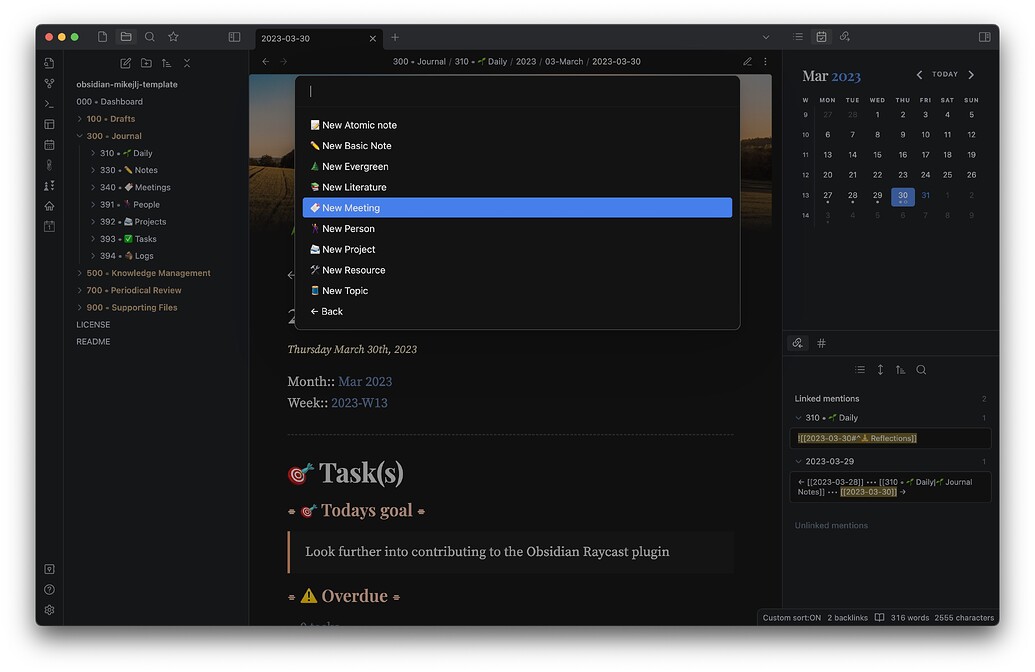 A vault designed for collecting knowledge and task management - Share ...